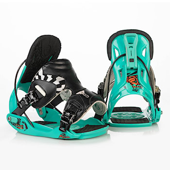 Vázání na snowboard Flow The Five turquoise | Snowboard Zezula