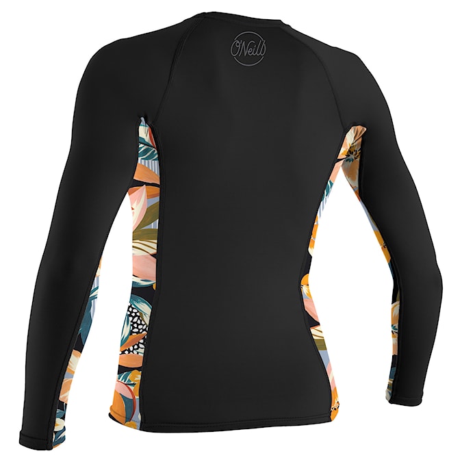 Lycra Oneill Wms Side Print L S Rash Guard Black Demi Floral