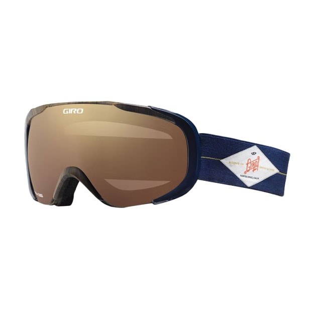 Snowboard Goggles Giro Compass navy blue woodgrain | amber gold ...
